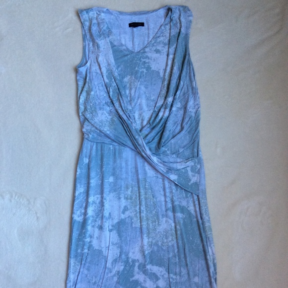 H by Halston | Dresses | H By Halston Pretty Blue Dress Wrap Style Top ...